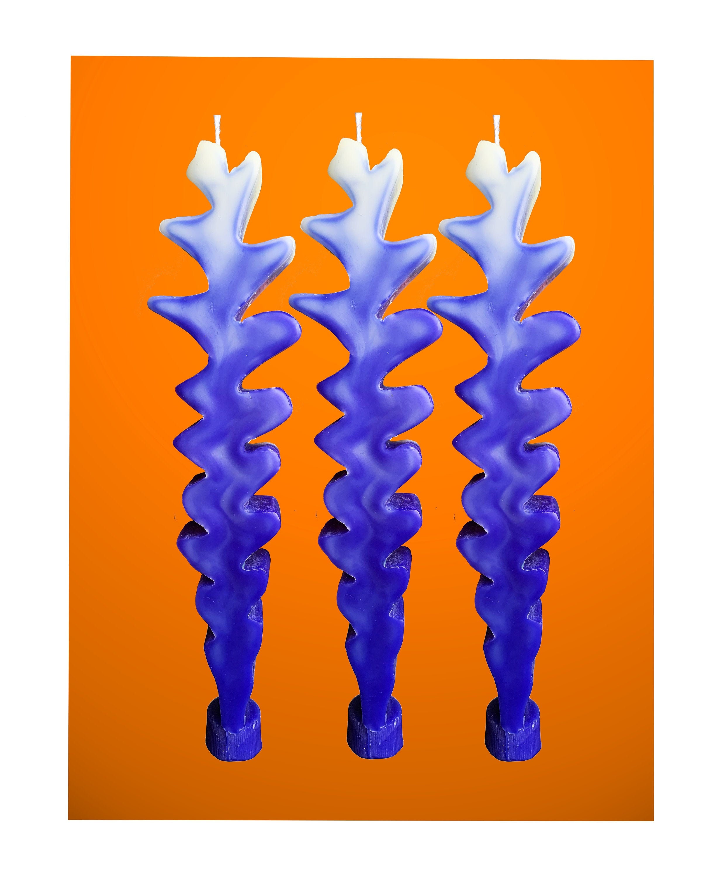 Wiggly Twig Beeswax Candle 220 x 20 mm Ultramarine Blue | Etsy