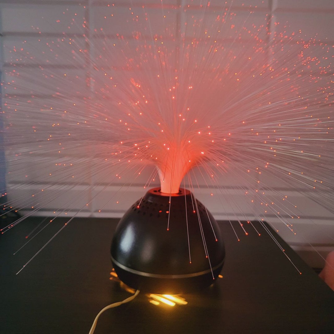 Vtg Retro Fantasia Rotating Fiber Optic Light Red and Orange.fiber ...