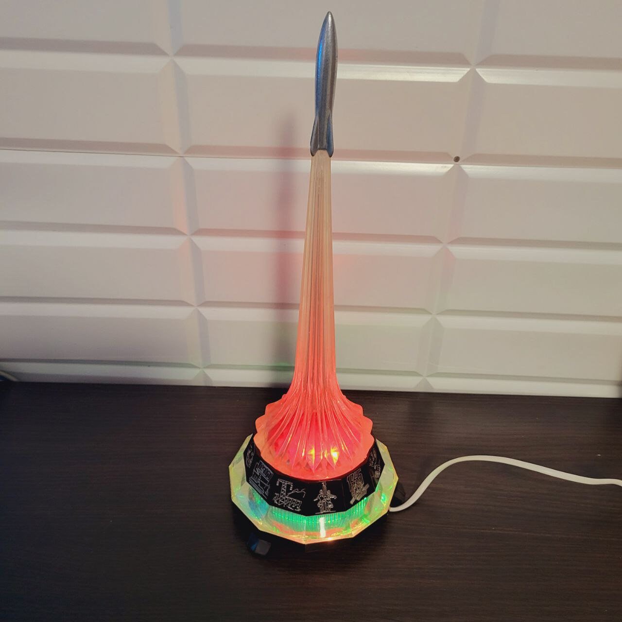 Vintage 80s Soviet Union Gagarin Era Night Lamp Space Rocket. Socialist ...