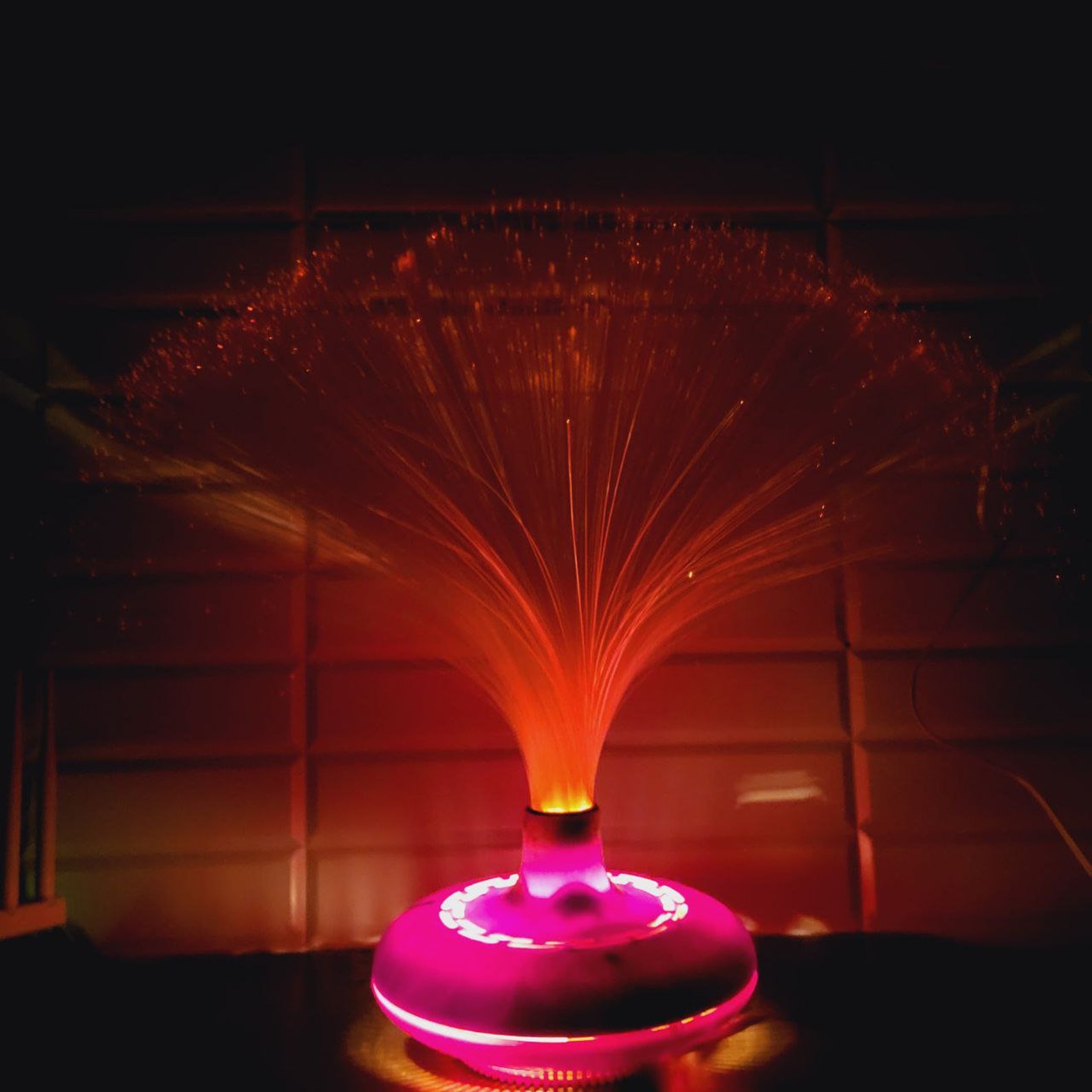 Vtg Retro Fantasia Rotating Fiber Optic Light Red and Orange.fiber ...