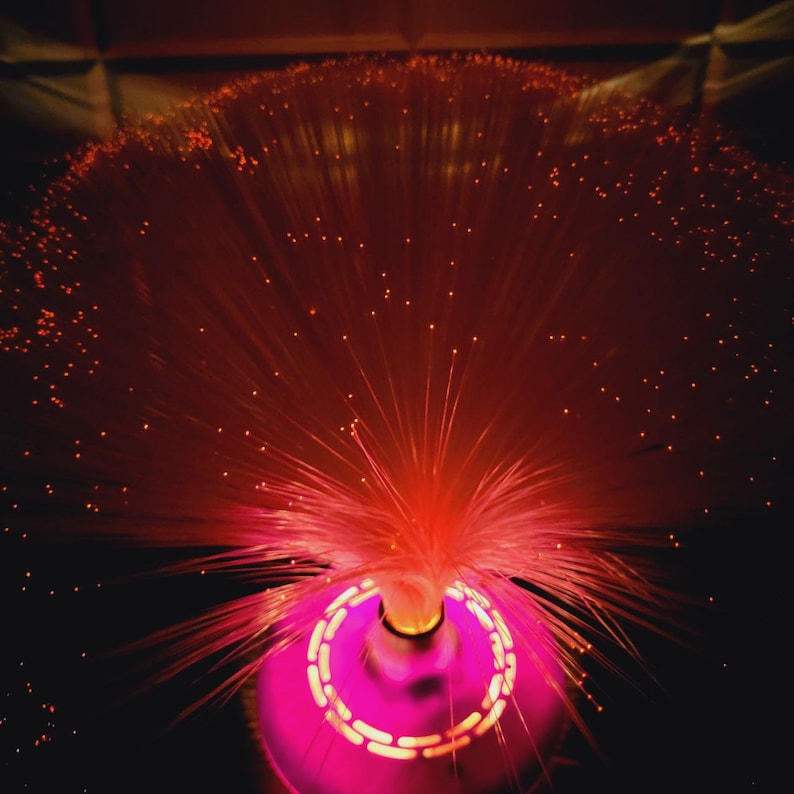 Vtg Retro Fantasia Rotating Fiber Optic Light Red and Orange.fiber ...