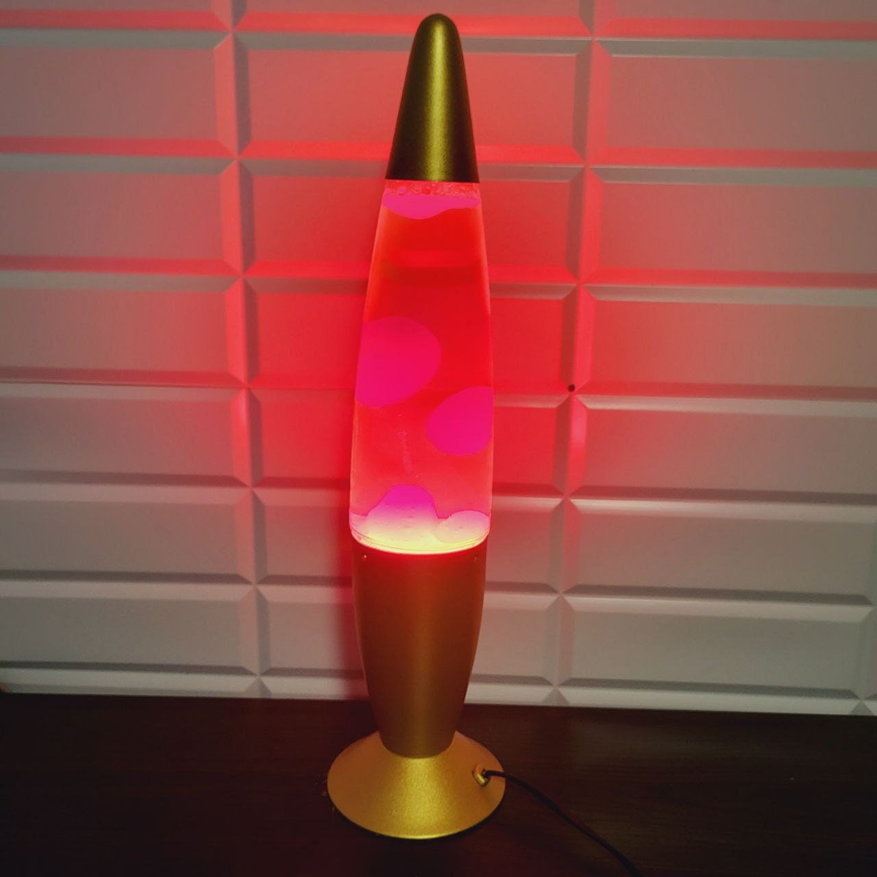 Large Lava Lamp Gold Lamp Red Lava Table Lamp Decor Lamp Living Room ...