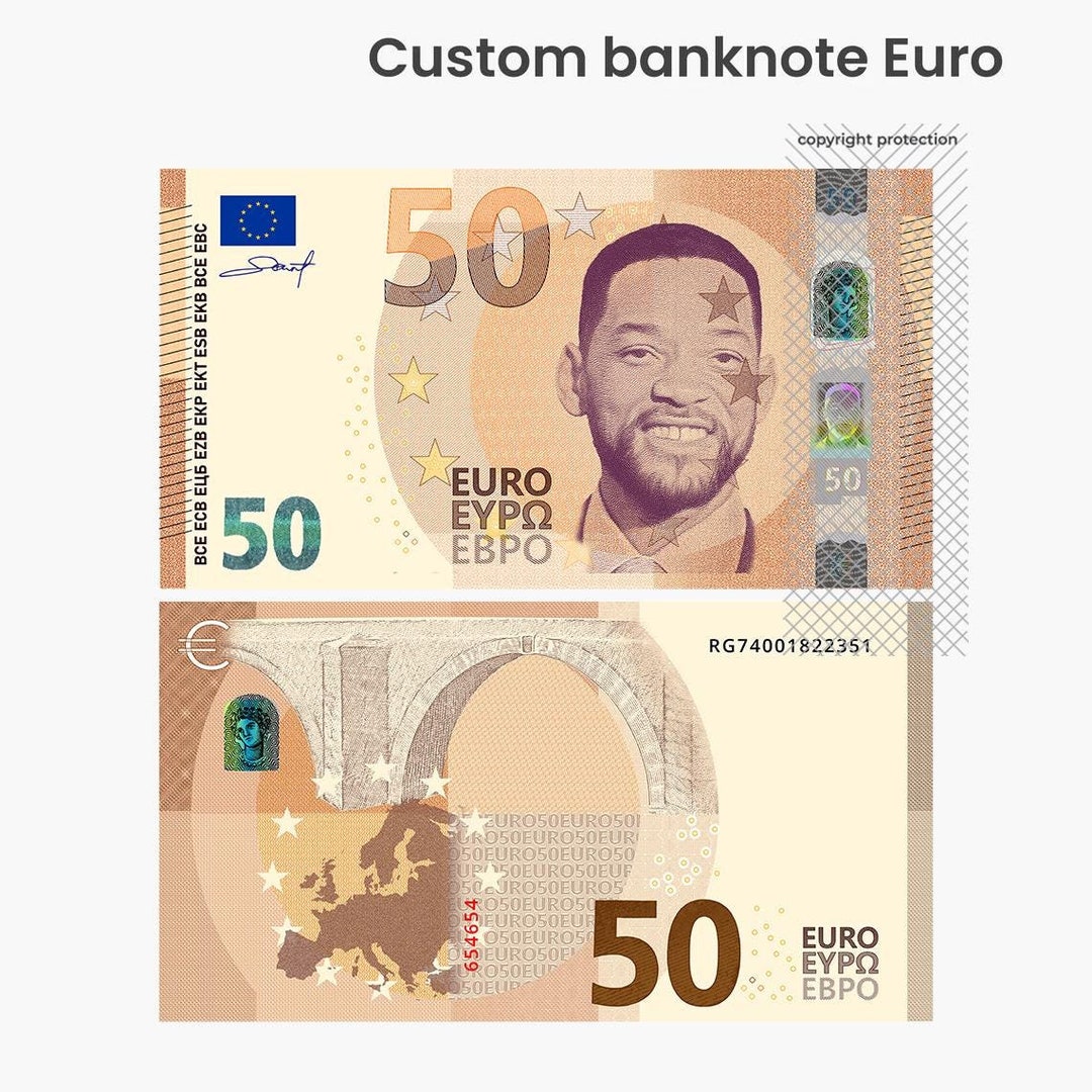 Custom 50 Euro Banknote: Personalized Money Print (digital File) - Etsy