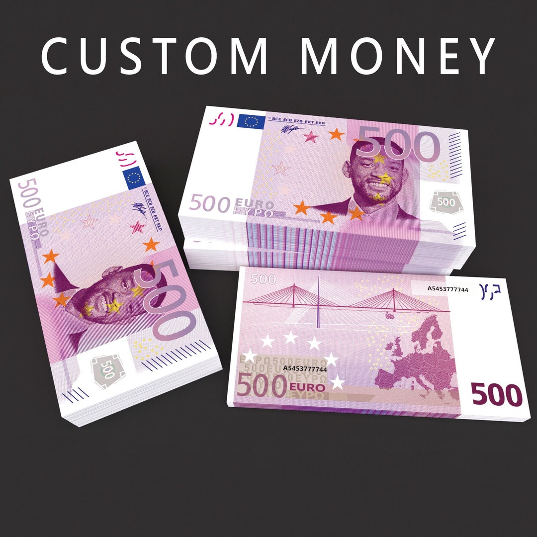 Custom Banknote Euro, Custom Money for Print, Euro Bill Money Printable ...