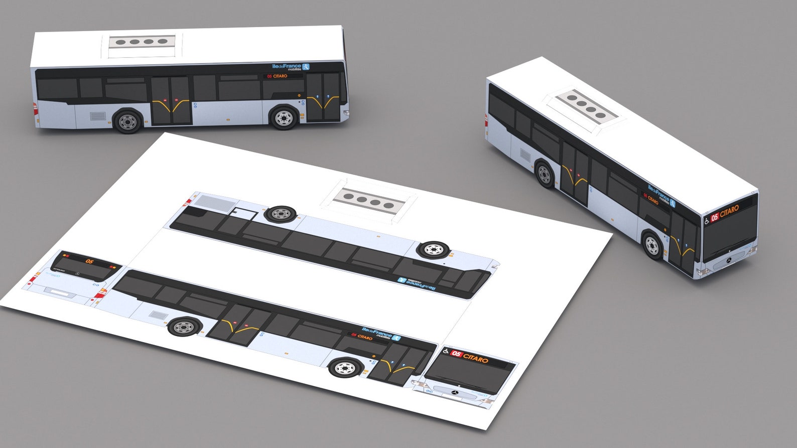 Paper Model Mercedes Benz Citaro, City Bus, DIY Printable Paper Model ...