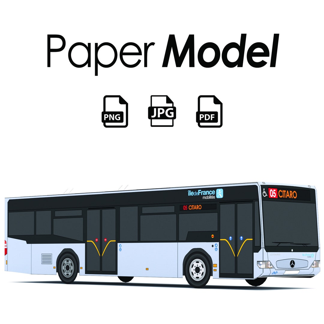 Paper Model Mercedes Benz Citaro, City Bus, DIY Printable Paper Model ...
