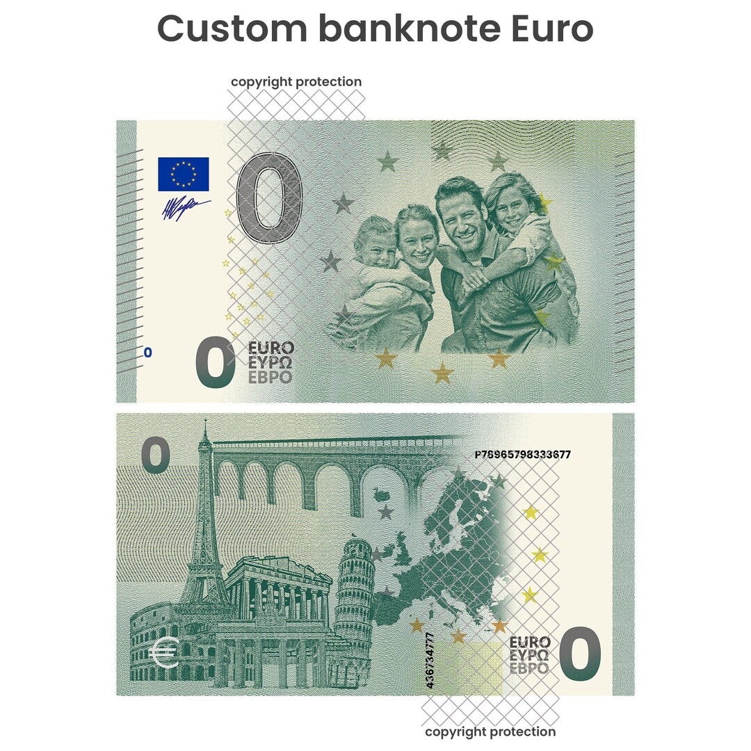 Custom Banknote Euro, Custom Money for Print, Euro Bill Money Printable ...