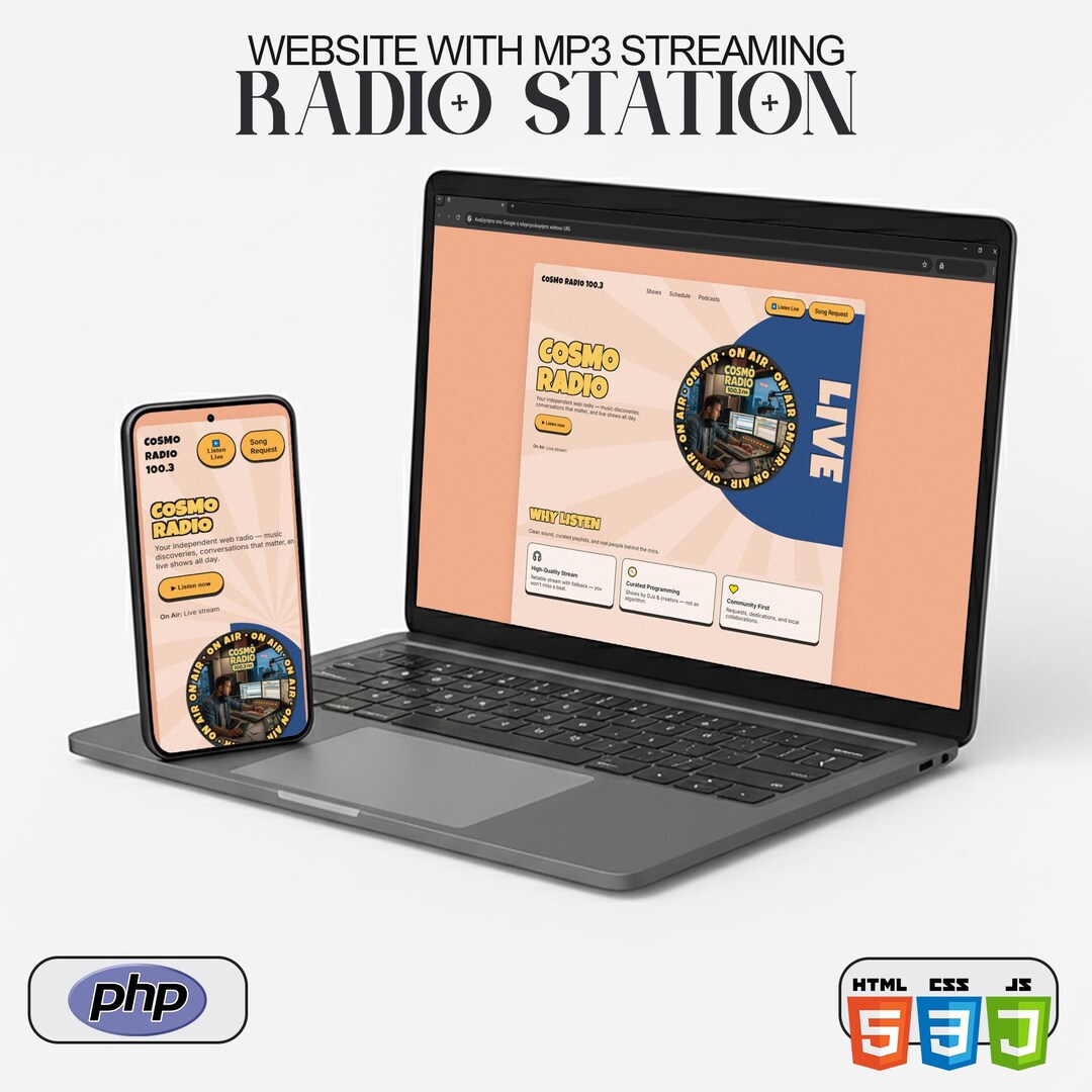 Cosmo Radio - Radio Station Website, Template With Live Streaming From ...
