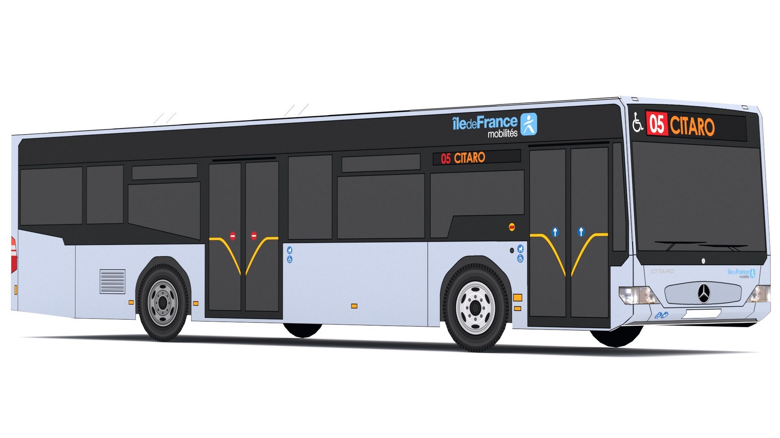 Paper Model Mercedes Benz Citaro, City Bus, DIY Printable Paper Model ...