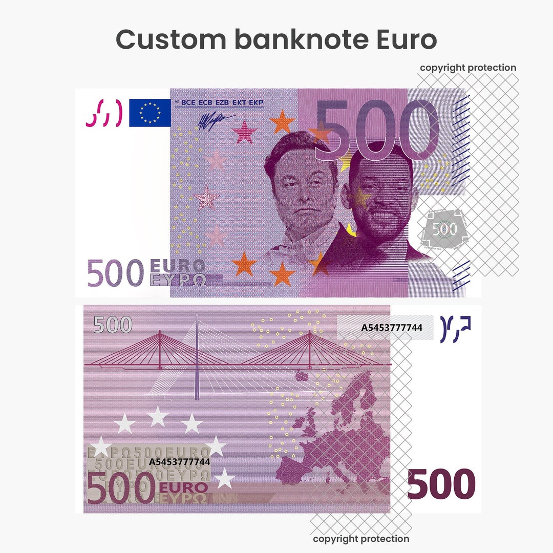 Custom Face Euro Banknote: Personalized Money Gift (digital File) - Etsy