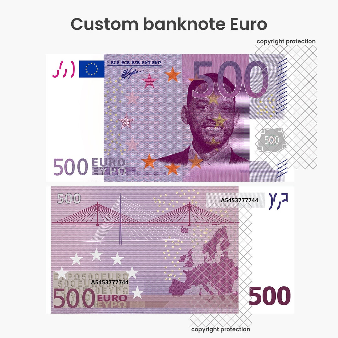 Custom Banknote Euro, Custom Money for Print, Euro Bill Money Printable ...