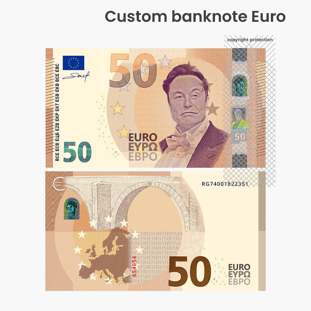 50 Euro, Custom Banknotes Euro, Custom Money for Print, Euro Bill Money ...