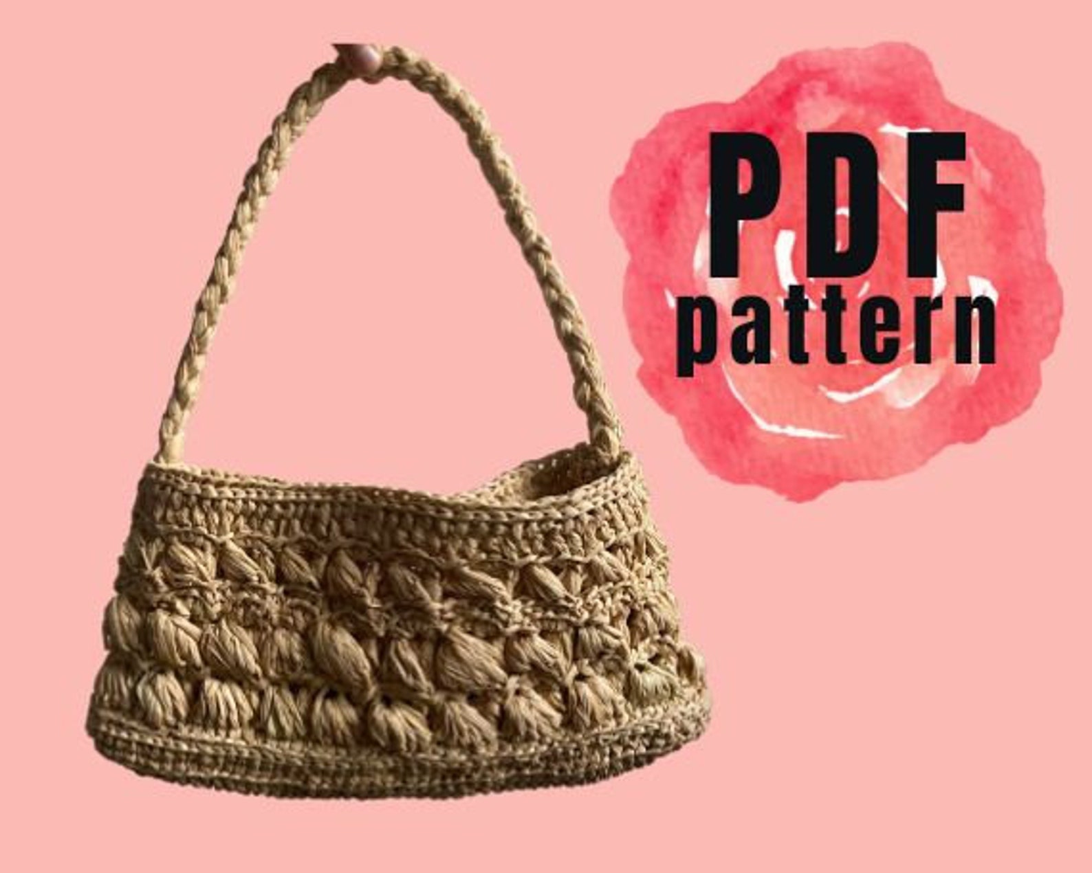 PDF Crochet Baguette Bag Pattern Raffia Bag French Basket Maket Tote - Etsy