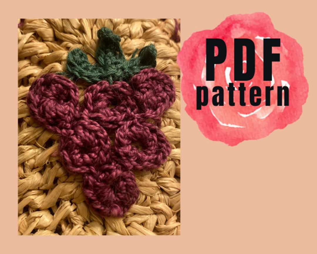PDF Pattern Crochet Grape Motif Applique Crochet Decoration Ornament - Etsy