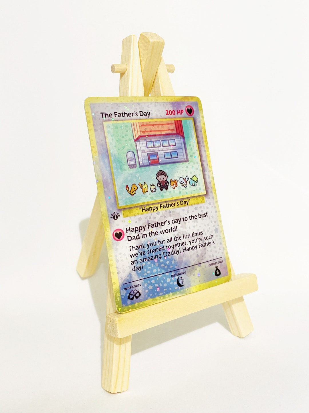 Pokemon Fathers Day Trading Card Invitation Gift Anniversary Wedding ...