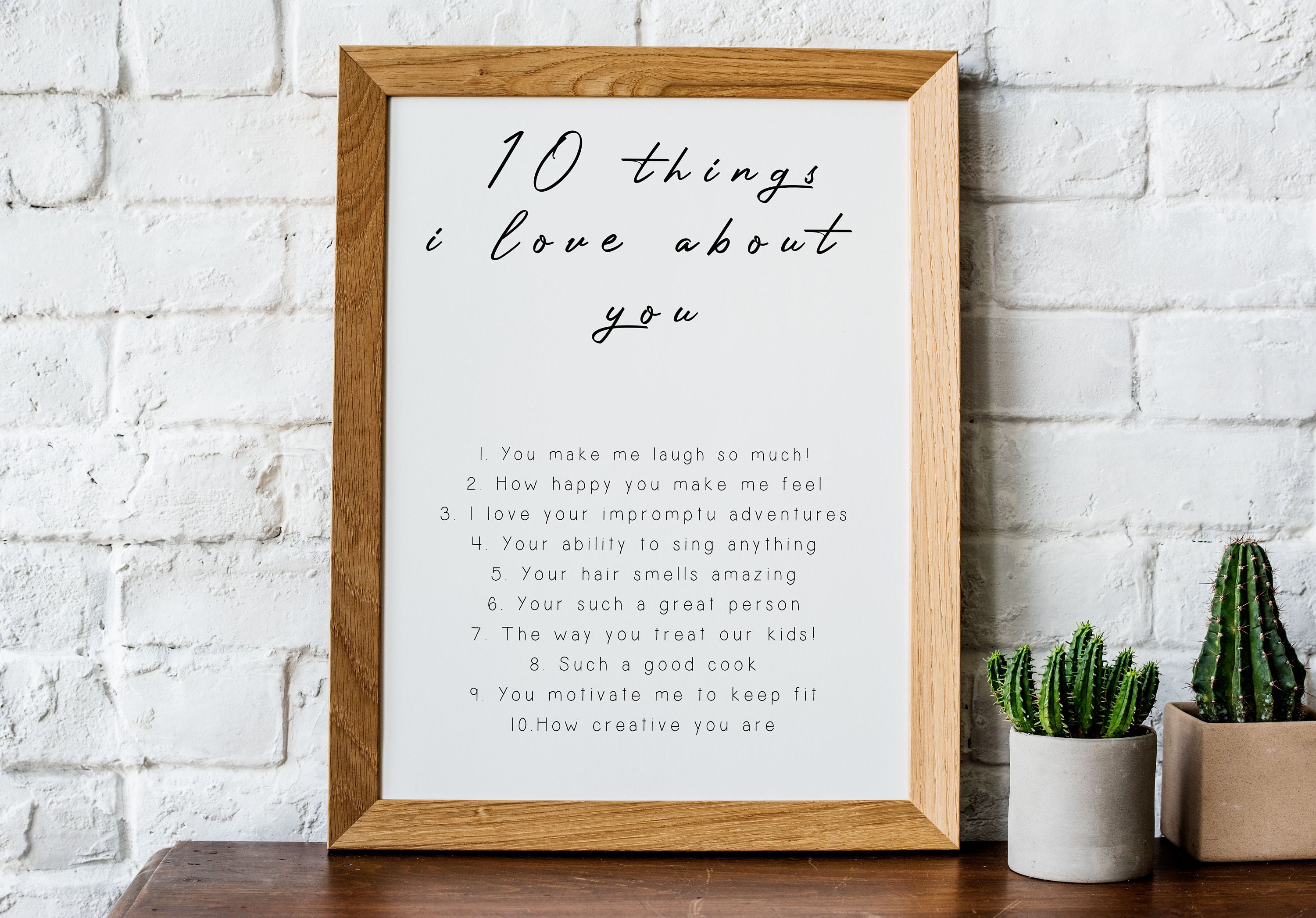 10 Things I Love About You Personalised Print 10 Things | Etsy