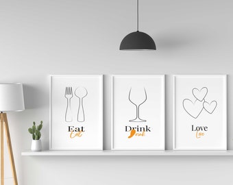 Eat Drink Love Art | Etsy
