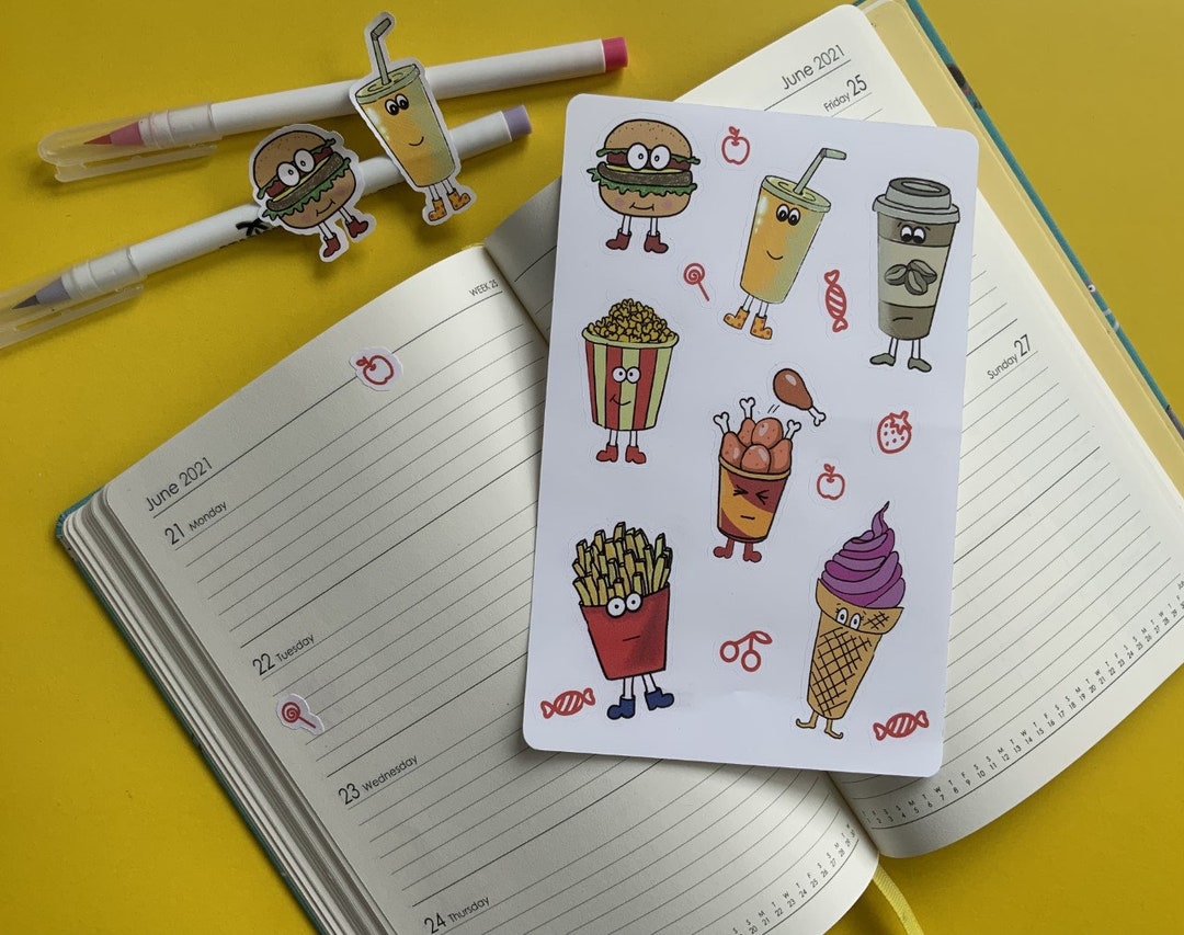Food Sticker Sheetfast Food Journal Stickersstickers for - Etsy