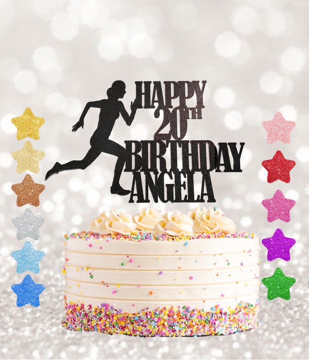 Personalized Runner Birthday Cake Topper: Any Name & Age - Etsy