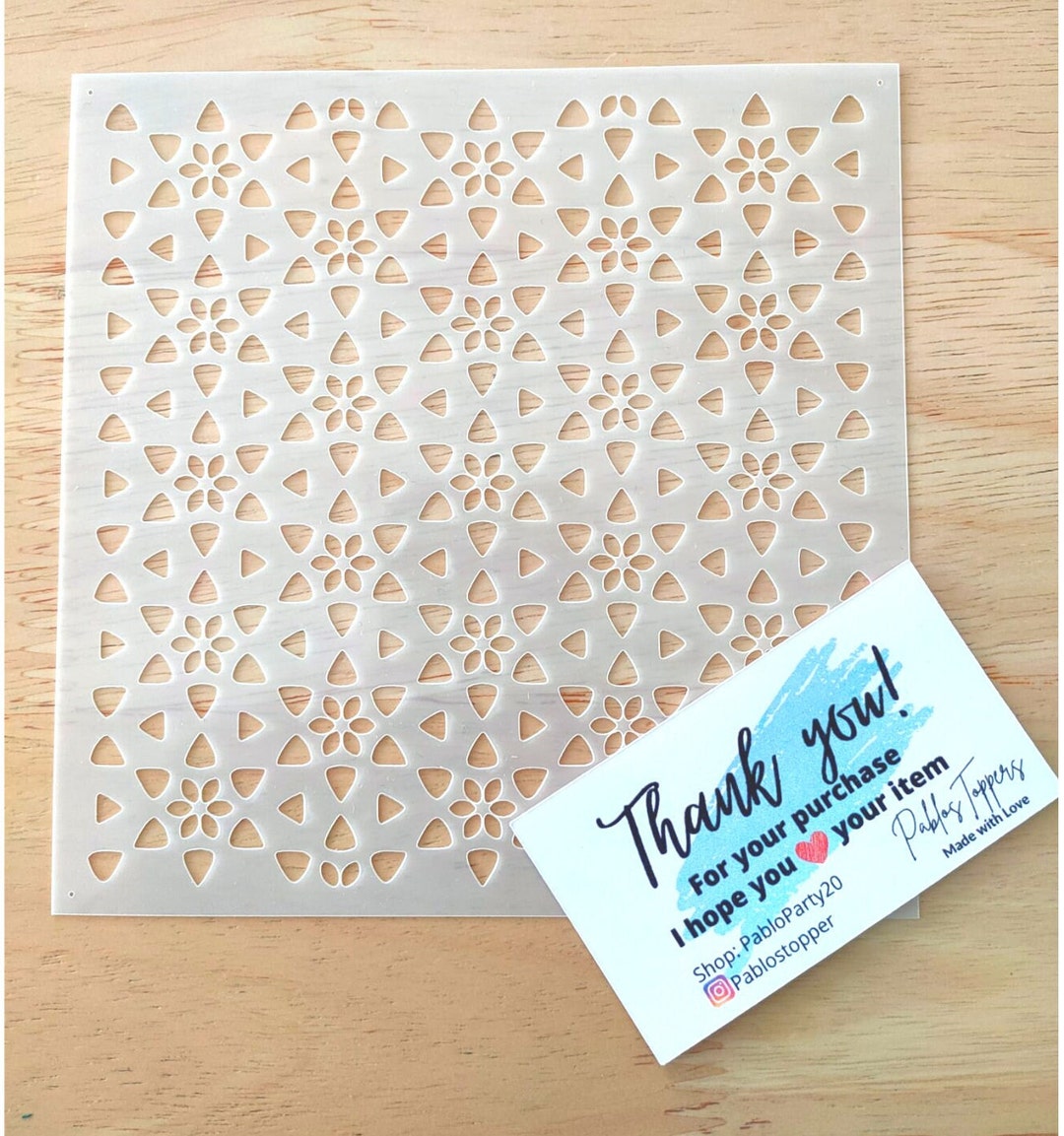 Floral Cake Stencil Pattern Cake Decoration Reusable Mylar Stencil Tool ...