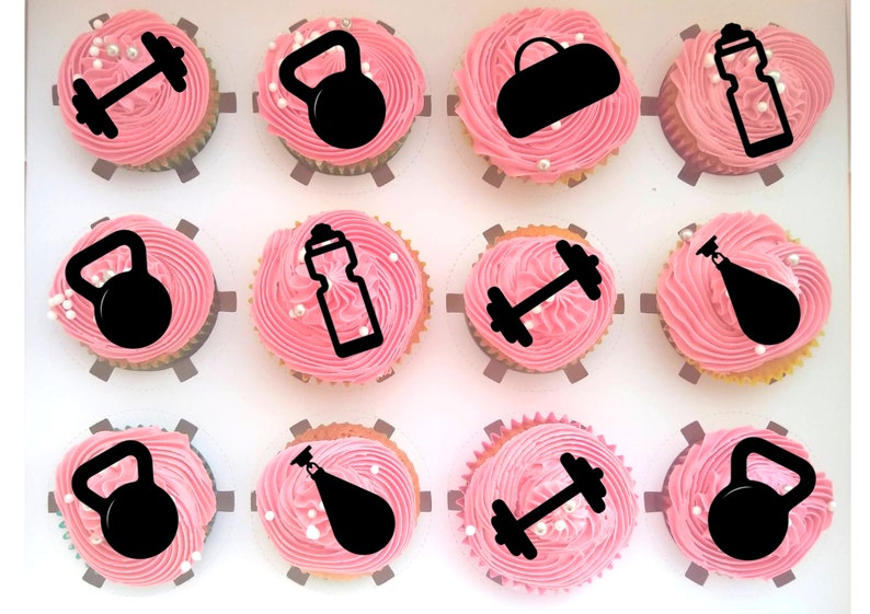 Gym Cupcake Topper Cupcake Toppers Fitness Themed Party Gym - Etsy