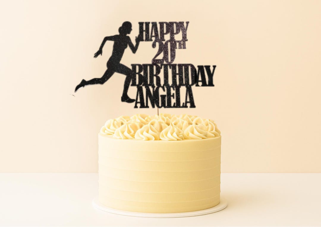 Personalised Female Runner Cake Topper Birthday Name Age Decoration ...