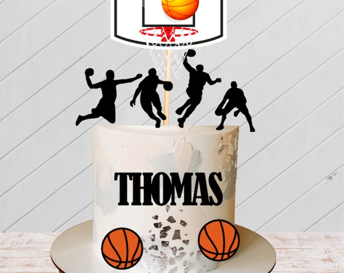 Personalised Basketball Cake Topper, Reuseable, Plastic Personalized ...