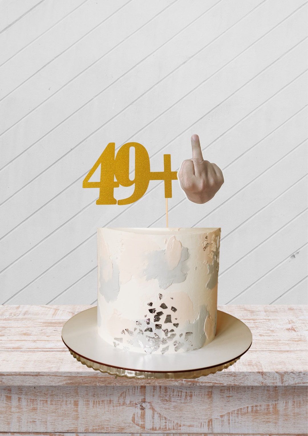 49finger Middle Finger Cake Topper, 50th Birthday Celebration, 50th ...