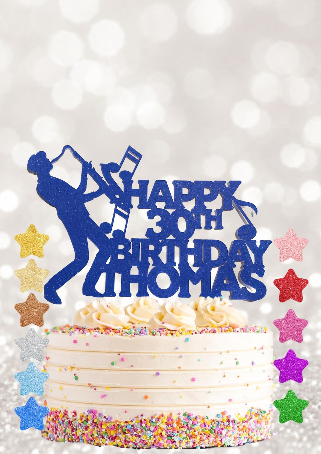 Saxophone Cake Topper, Personalised Cake Topper, Saxophone Party ...