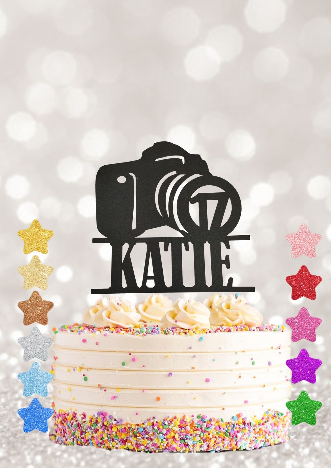 Camera Cake Topper Personalised Cake Topper Any Name and Age - Etsy UK