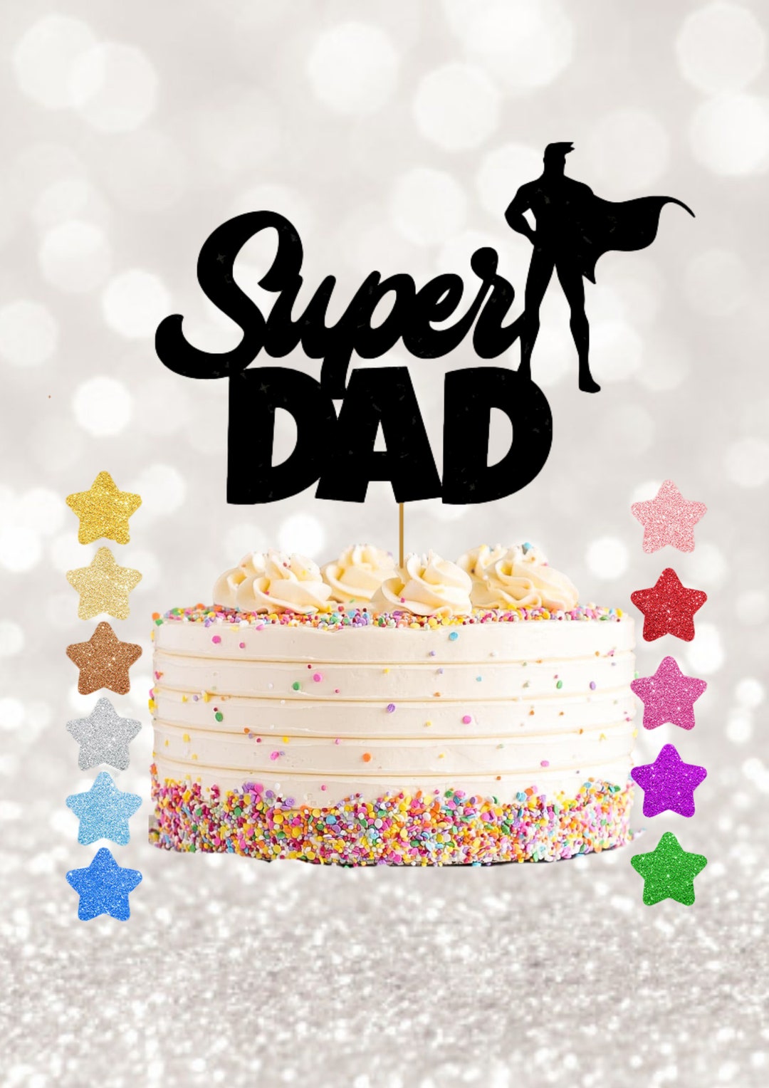 Super Dad Cake Topper, Cake Decoration, Happy Birthday Sign, Special ...