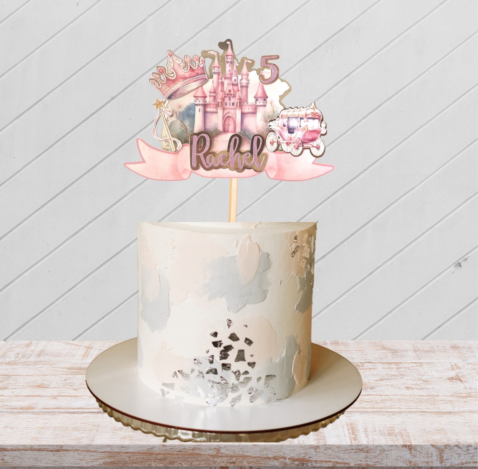 Personalized Princess Castle Cake Topper: Glitter Birthday Party ...