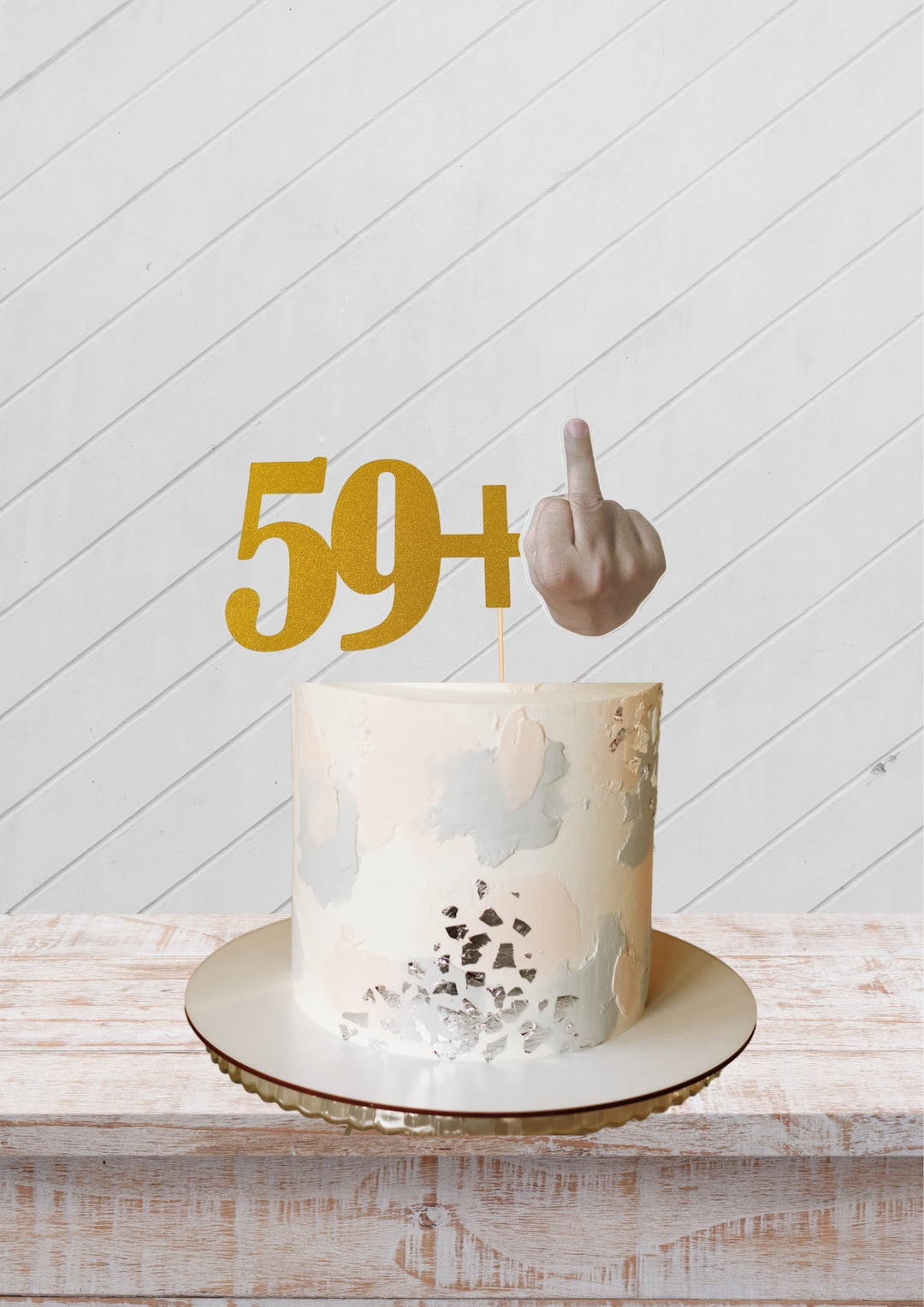 59 Middle Finger Cake Topper 60 Birthday Celebration Funny - Etsy