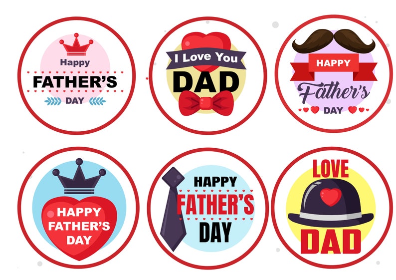 Happy Fathers Day Edible Cupcake Toppers Love Dad Topper Best Dad