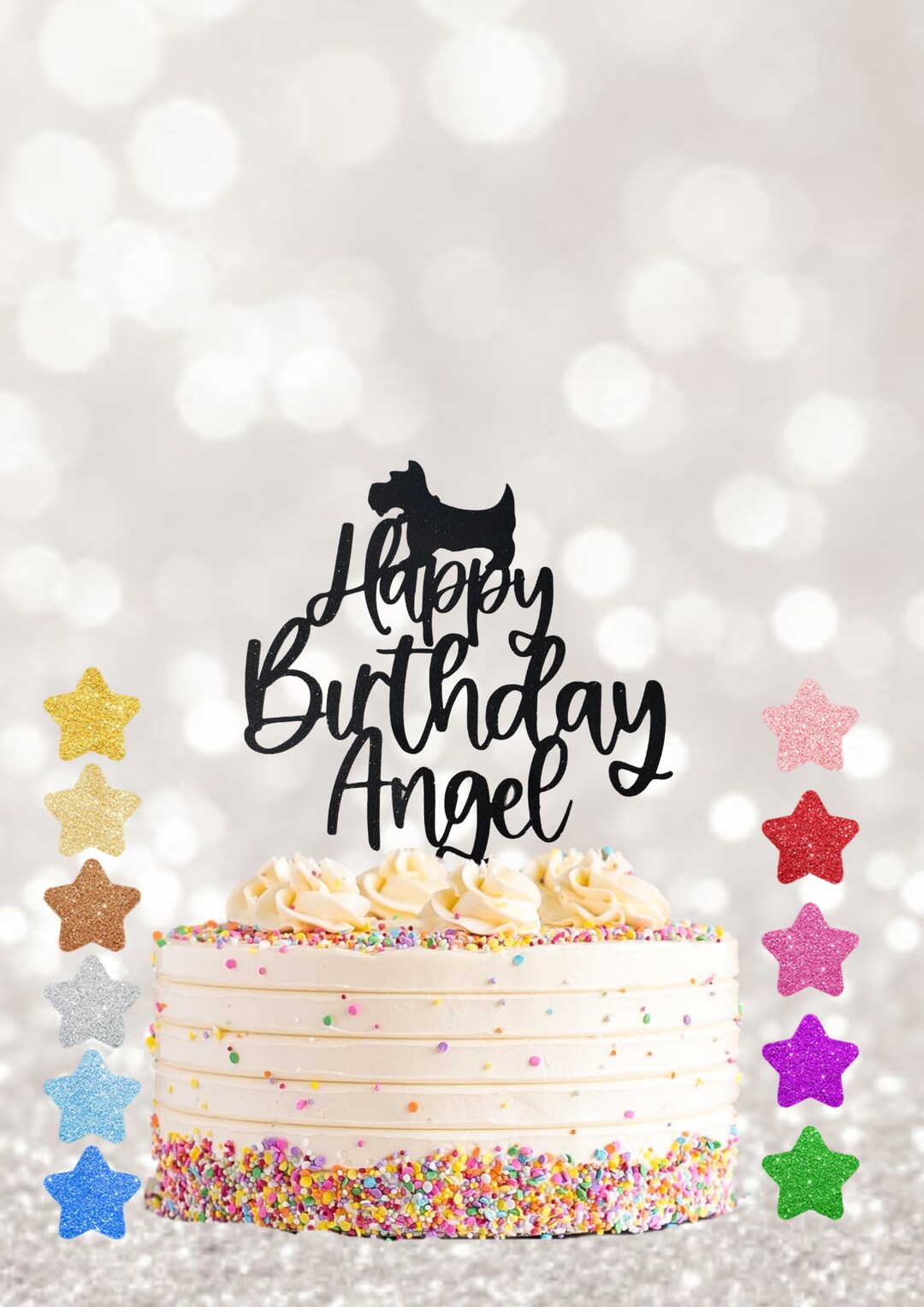 Personalised Dog Cake Topper, Custom Birthday Cake Topper With Any Name ...