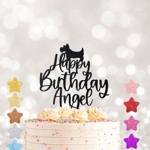 Personalised Dog Cake Topper, Custom Birthday Cake Topper With Any Name ...