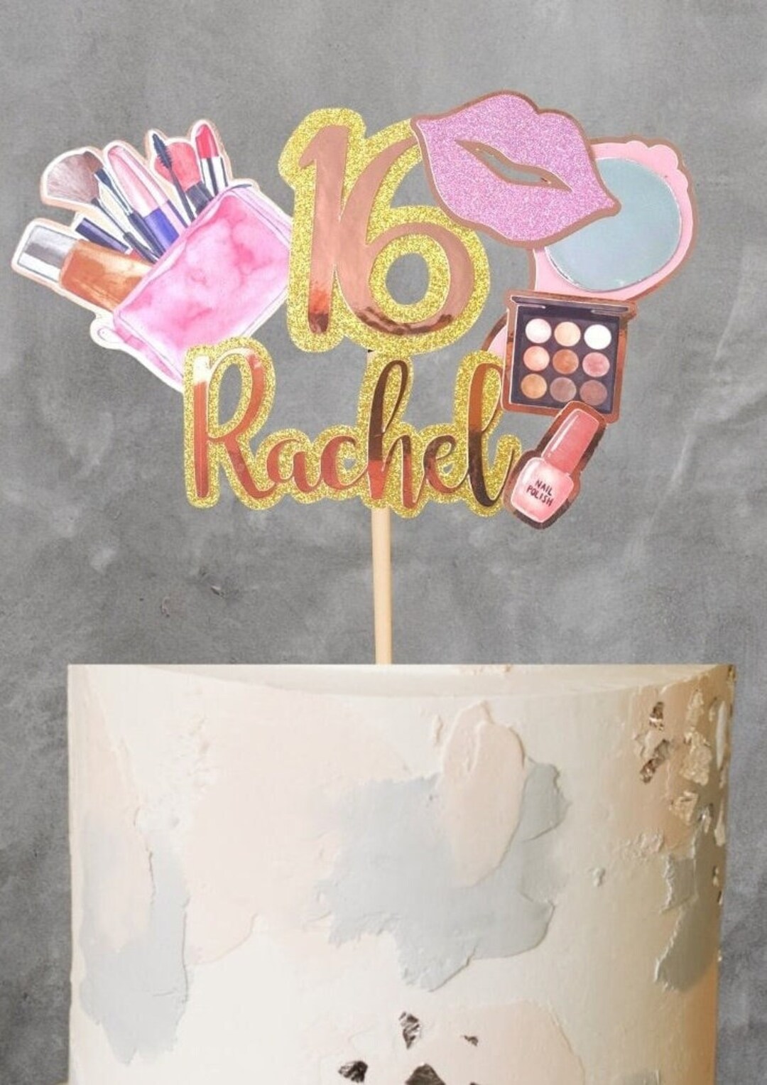 Makeup Cake Topper Birthday Celebration Cosmetics Cake Topper Makeup ...
