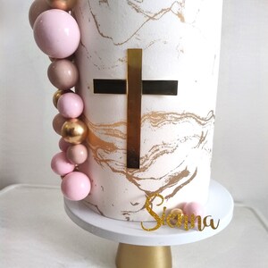 Personalized Christening Cake Topper Cross Charm Baptism Cake ...