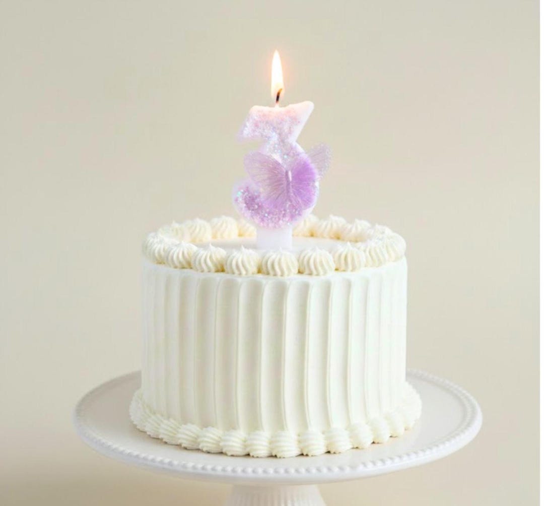 Butterfly Number Birthday Candle Cake Topper Centerpiece Pudding ...