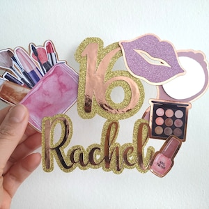 Makeup Cake Topper Birthday Celebration Cosmetics Cake Topper Makeup ...