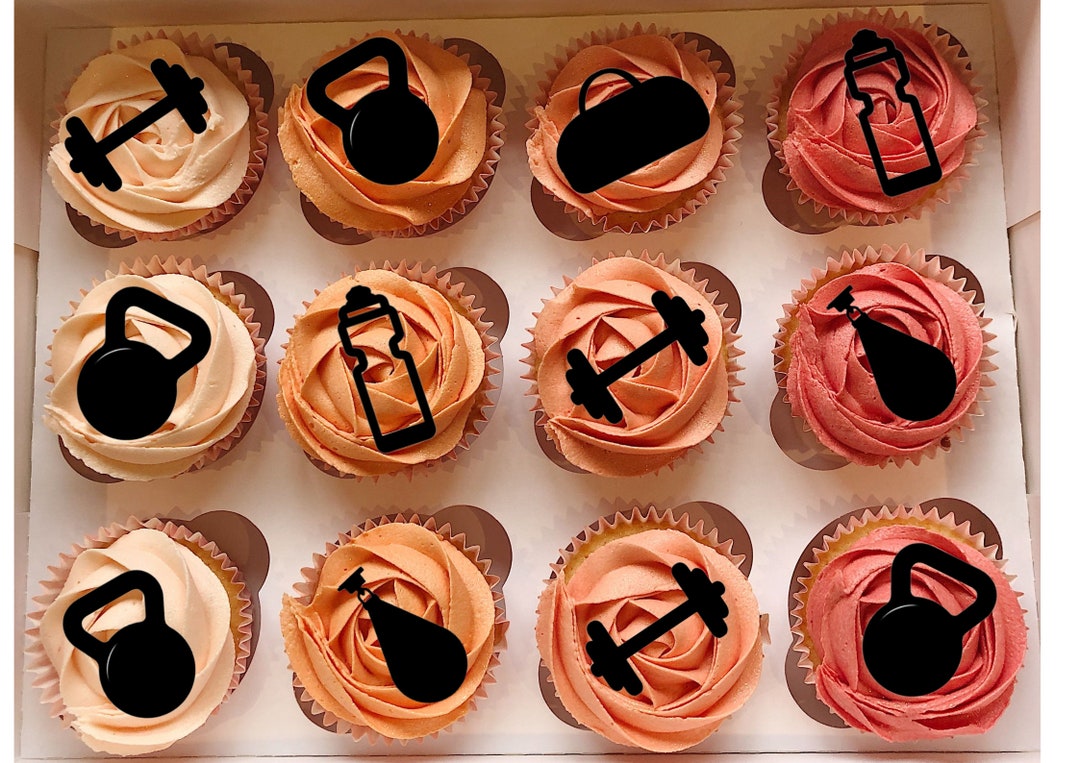 Gym Cupcake Topper, Cupcake Toppers, Fitness Themed Party, Gym Cupcake ...
