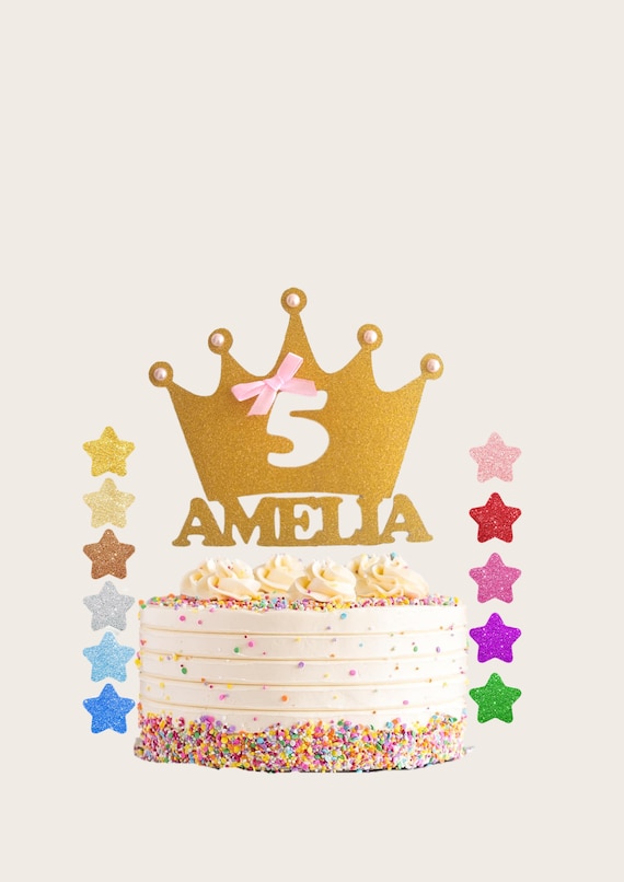 Personalised Princess Cake Topper Crown Cake Topper - Etsy