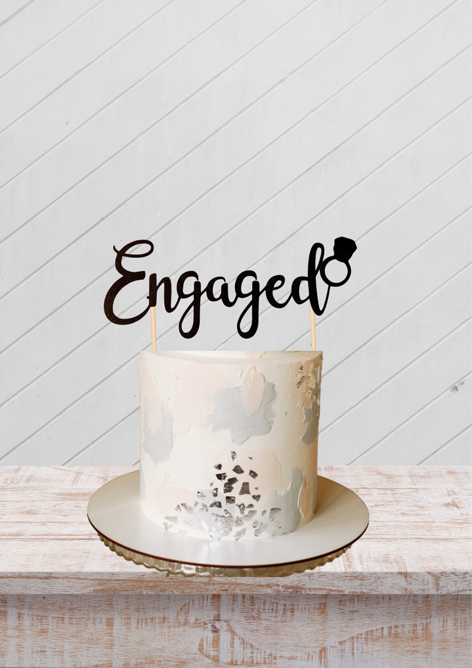 Engaged Cake Topper Wedding Cake Topper Engagement Party - Etsy UK