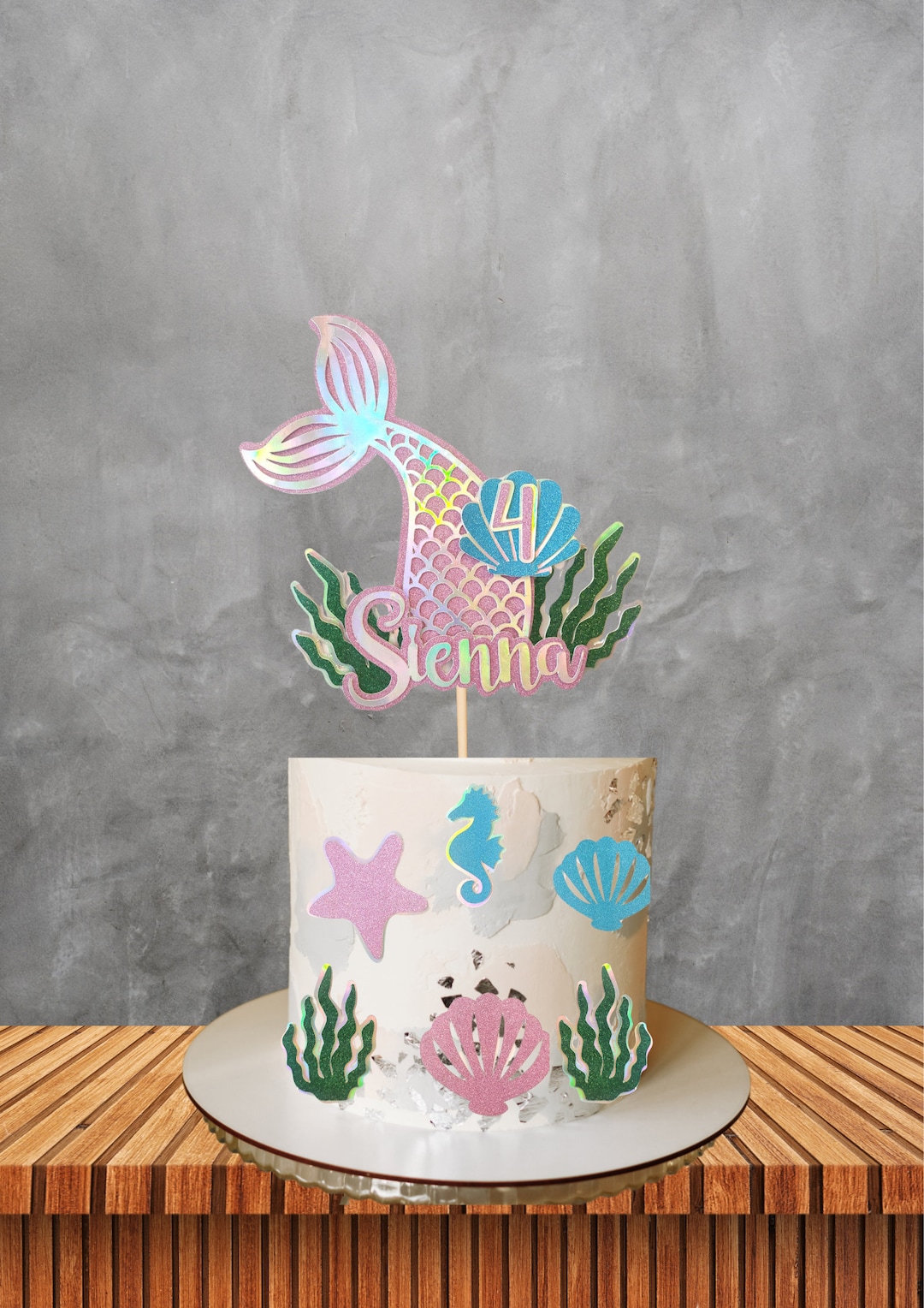 Mermaid Cake Topper Decoration Mermaid Bundle Personalised Toppers ...