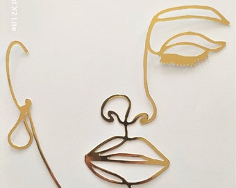 Line Art Face Topper, Art Cake Charm, Abstract Face Cake Topper, Face ...