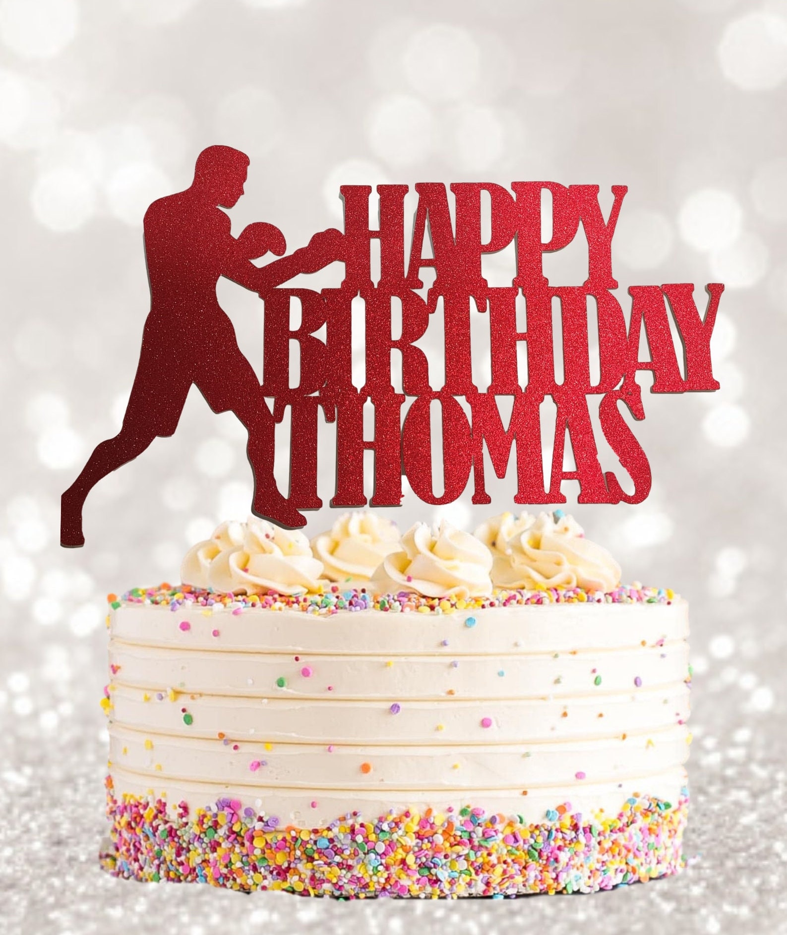 Personalised Boxing Cake Topper Custom Cake Topper Boxing - Etsy