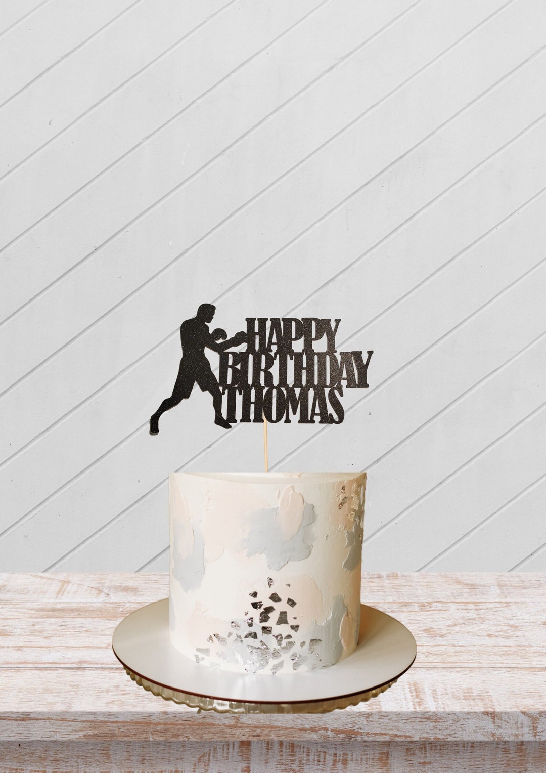 Personalised Boxing Cake Topper Birthday Party Decoration Boxing Gloves ...