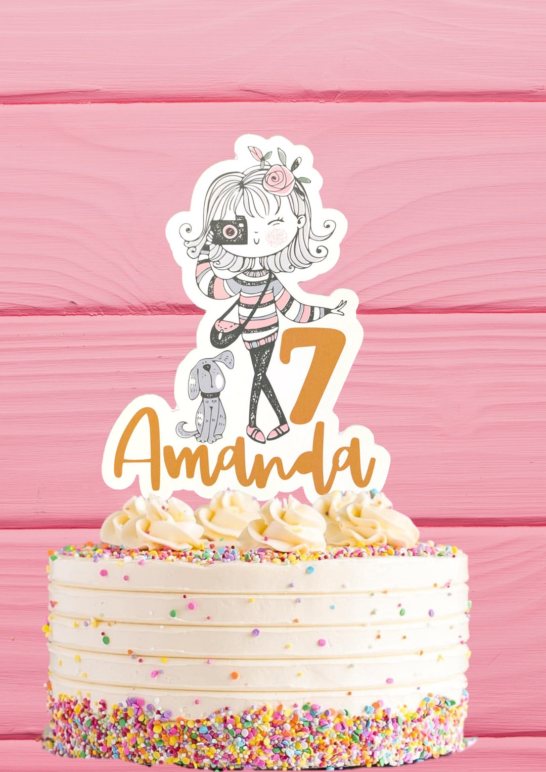 Custom Camera Cake Topper Birthday Party Celebration Sign Cake Camera ...