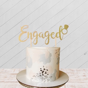 Engaged Cake Topper, Wedding Cake Topper, Engagement Party Cake Topper ...