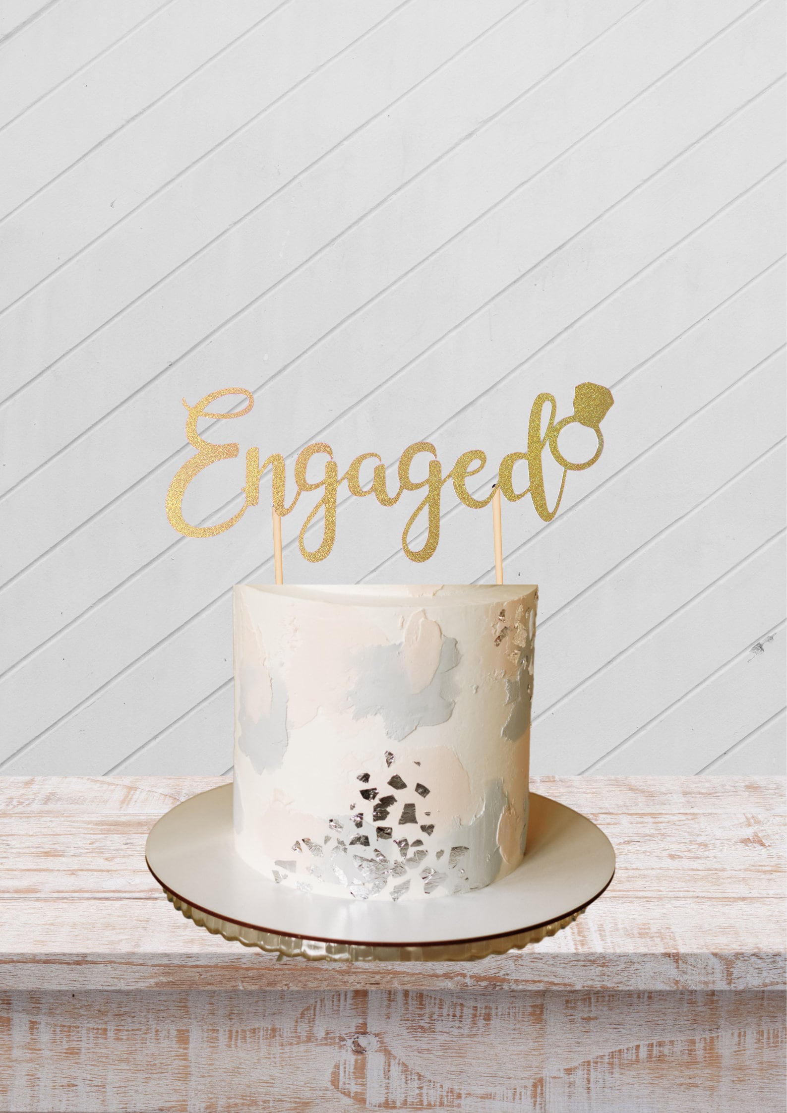 Engaged Cake Topper Wedding Cake Topper Engagement Party - Etsy UK